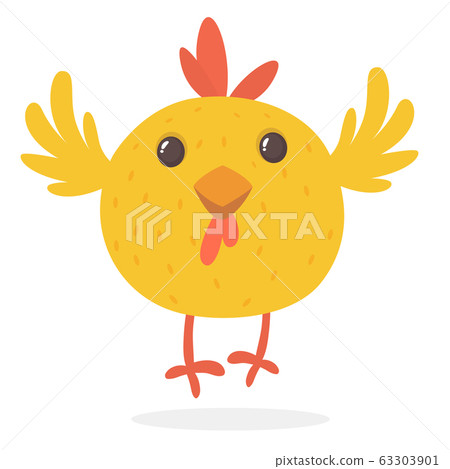 Funny cartoon chicken flying. Vector illustration - Stock Illustration ...