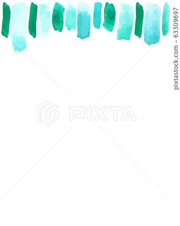 Watercolor hand painted blue line frame - Stock Illustration [63309697 ...