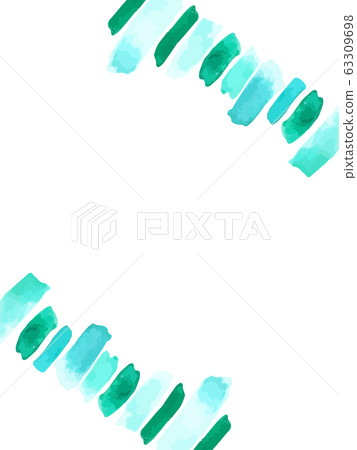 Watercolor hand painted blue line frame - Stock Illustration [63309698 ...