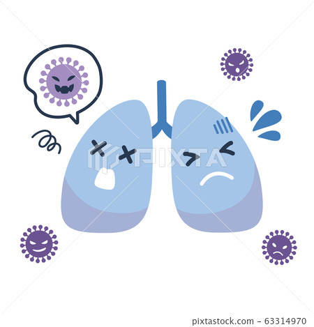 Weak lungs and virus - Stock Illustration [63314970] - PIXTA