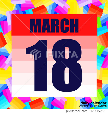 March 18 icon. For planning important day....-插圖素材 [63315738] - PIXTA圖庫