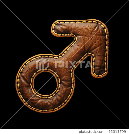 Symbol male made of leather. 3D render font... - Stock Illustration ...