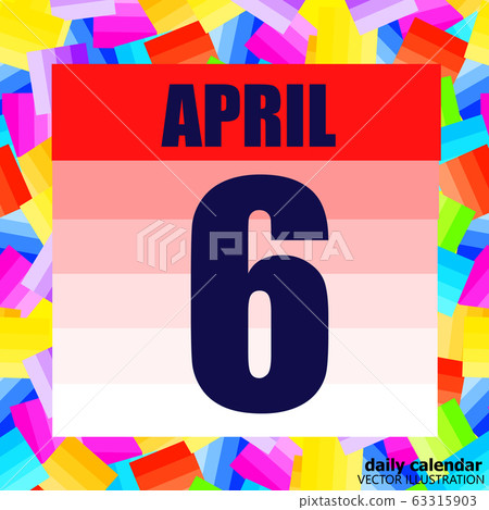 April 6 icon. For planning important day. Sixth... - Stock Illustration ...