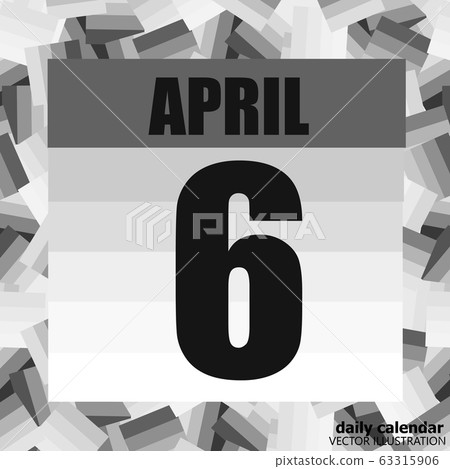 April 6 icon. For planning important day. Sixth... - Stock Illustration ...