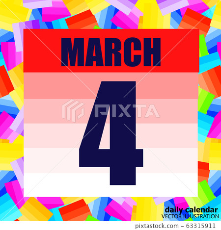 March 4 icon. For planning important day....-插圖素材 [63315911] - PIXTA圖庫
