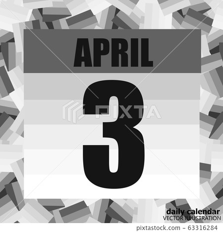 April 3 icon. For planning important day. Third... - Stock Illustration ...