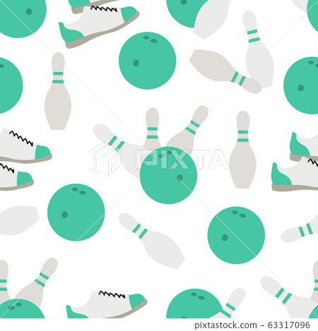 Vector Seamless pattern Bowling Sport Game Strike - Stock Illustration ...