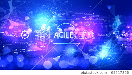 Agile concept with technology light background - Stock Illustration ...