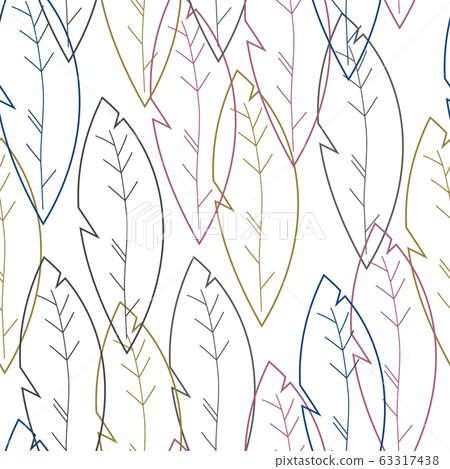 Seamless geometric pattern with leaves, blades... - Stock Illustration ...