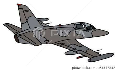 The camouflaged small military jet - Stock Illustration [63317832] - PIXTA