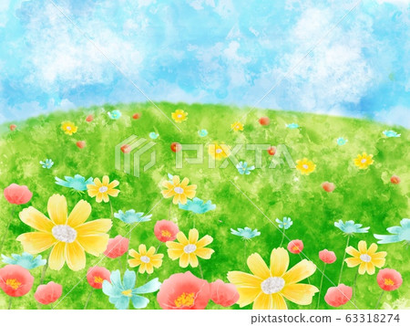 Cartoon Field Of Flowers