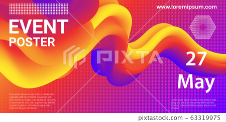 Event poster. Party background. Fluid flow.Vector - Stock Illustration ...