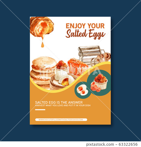 Salted egg Poster design with boiled egg, - Stock Illustration ...