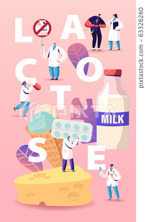Lactose Intolerance Concept. Man Feel Bad in... - Stock Illustration ...