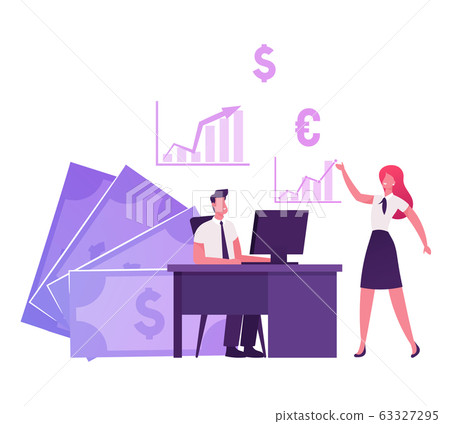 Business People Characters Traders Working on... - Stock Illustration ...