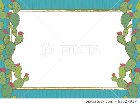 Retro cactus pattern background material hand... - Stock Illustration ...