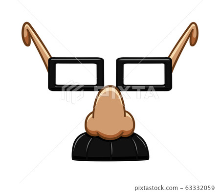 Cartoon style fake nose and glasses isolated - Stock Illustration ...