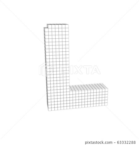 3d pixelated capital letter L. Vector outline - Stock Illustration ...