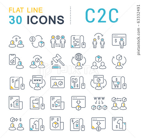 Set Vector Line Icons of C2C - Stock Illustration [63332491] - PIXTA