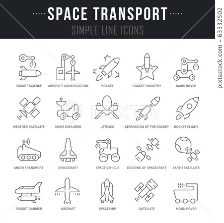 Set Vector Line Icons of Space Transport-插圖素材 [63332502] - PIXTA圖庫