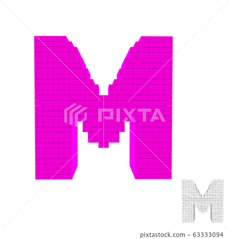 3d pixelated capital letter M. Vector - Stock Illustration [63333094 ...