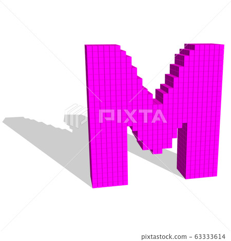3d pixelated capital letter M. Vector - Stock Illustration [63333614 ...