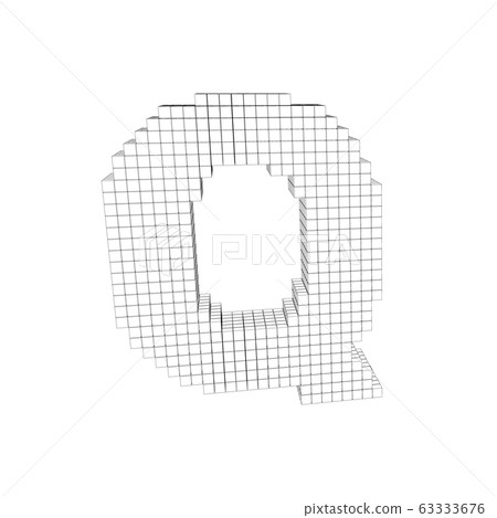 3d pixelated capital letter Q. Vector outline - Stock Illustration ...