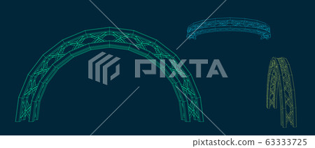 Arch Truss. Vector outline illustration. - Stock Illustration [63333725 ...