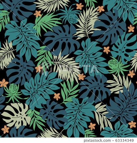 Seamless tropical plant aloha pattern - Stock Illustration [63334349 ...