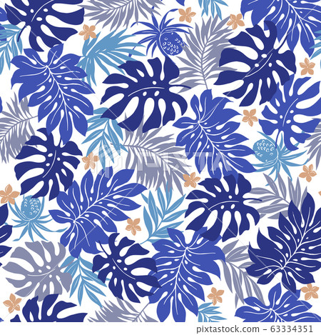 Seamless tropical plant aloha pattern - Stock Illustration [63334351 ...