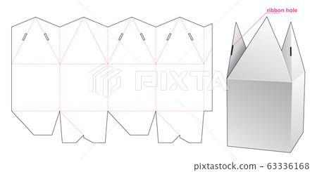Pyramid top packaging box die cut template design - Stock Illustration ...
