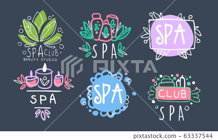 Spa Club Logo Design Collection, Beauty and... - Stock Illustration ...