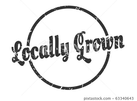 locally grown sign. locally grown round vintage - Stock Illustration ...
