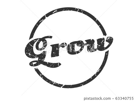 grow sign. grow round vintage grunge stamp. grow - Stock Illustration ...