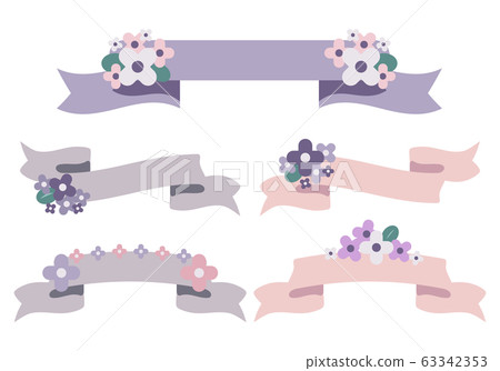 Flower ribbon frame / decorative frame set - Stock Illustration ...