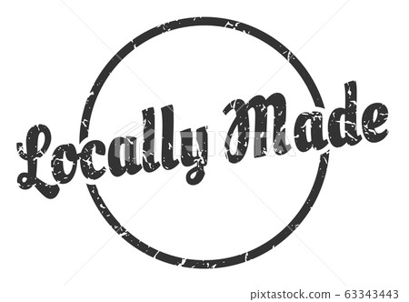 locally made sign. locally made round vintage - Stock Illustration ...