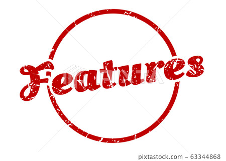 features sign. features round vintage grunge - Stock Illustration ...
