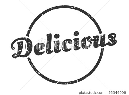 delicious sign. delicious round vintage grunge - Stock Illustration ...