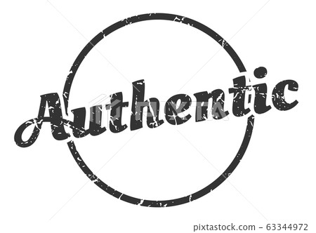 authentic sign. authentic round vintage grunge - Stock Illustration ...