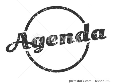 agenda sign. agenda round vintage grunge stamp. - Stock Illustration ...