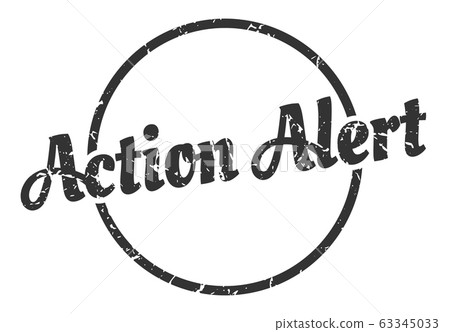 action alert sign. action alert round vintage - Stock Illustration ...