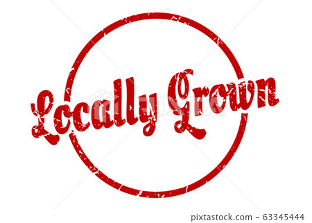 locally grown sign. locally grown round vintage - Stock Illustration ...