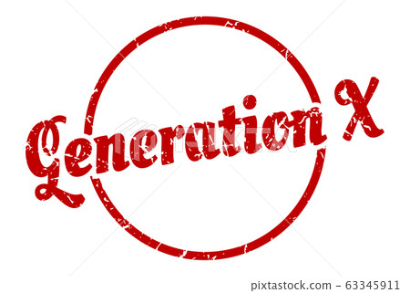 generation x sign. generation x round vintage-插圖素材 [63345911] - PIXTA圖庫