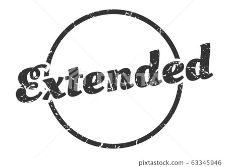 extended sign. extended round vintage grunge - Stock Illustration ...