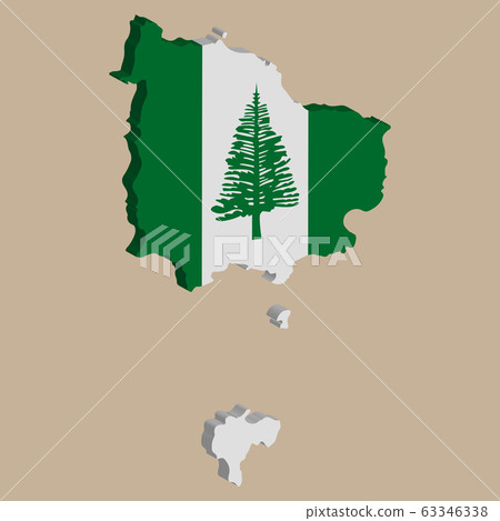 Norfolk Island map flag vector 3D - Stock Illustration [63346338] - PIXTA