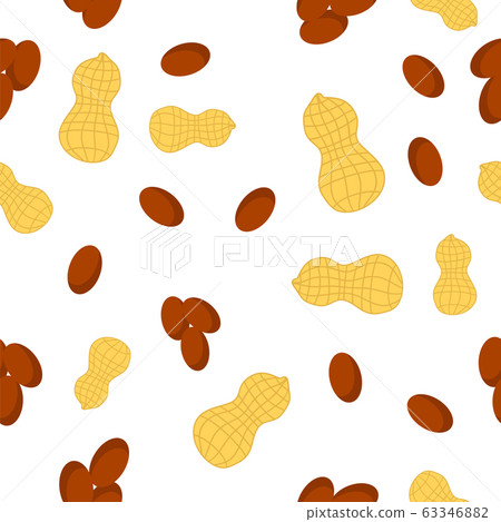 Tasty Peanut Seamless Pattern Isolated on White... - Stock Illustration ...