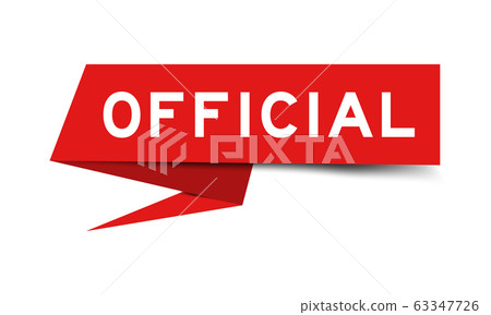 Red color paper speech banner with word official-插圖素材 [63347726] - PIXTA圖庫