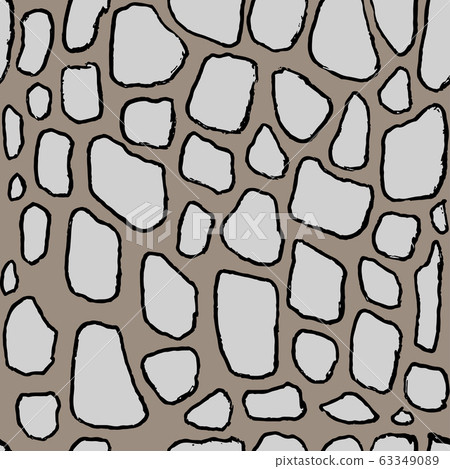 Stones handdrawn seamless gray pattern. Vector... - Stock Illustration ...
