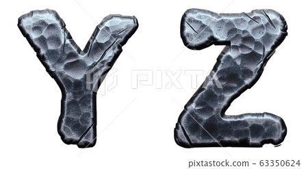 Set of capital letters Y, Z made of forged... - Stock Illustration ...