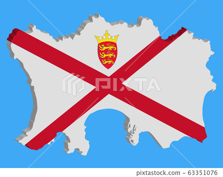 Bailiwick of Jersey Map 3D flag Vector - Stock Illustration [63351076 ...
